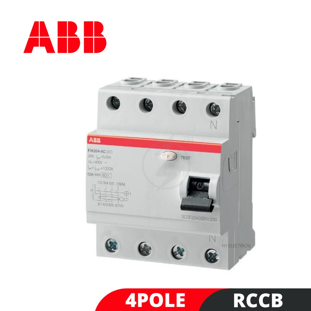 ABB 40A 63A 100A RCCB / ELCB Interruptor 300 mA / 100mA ( FH204 ...