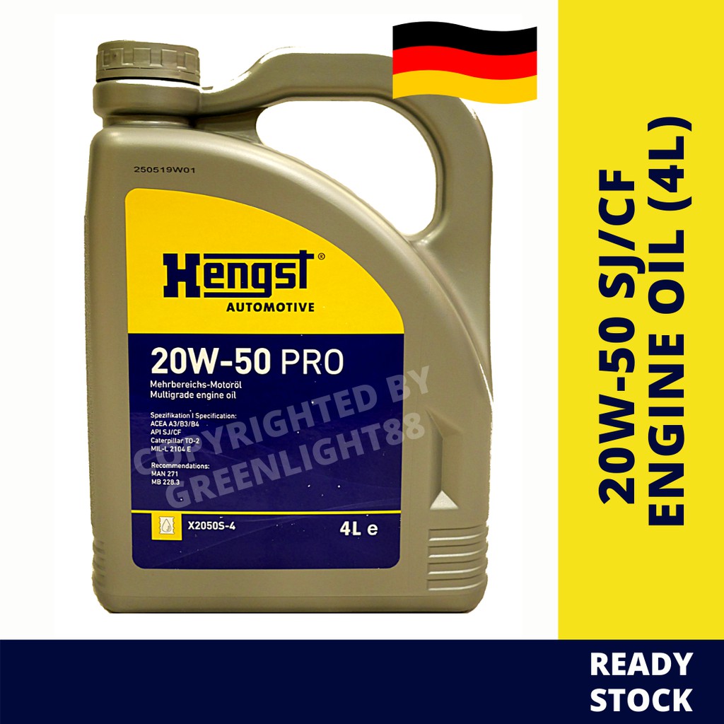 HENGST 20W-50 SJ/CF ENGINE OIL (4L) | Shopee Malaysia