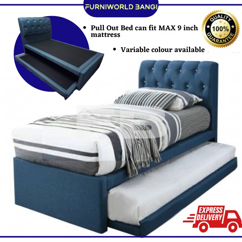 Fabric Divan with Pull Out Bed Single Super Single Exported Quality Katil Tilam Shopee Malaysia