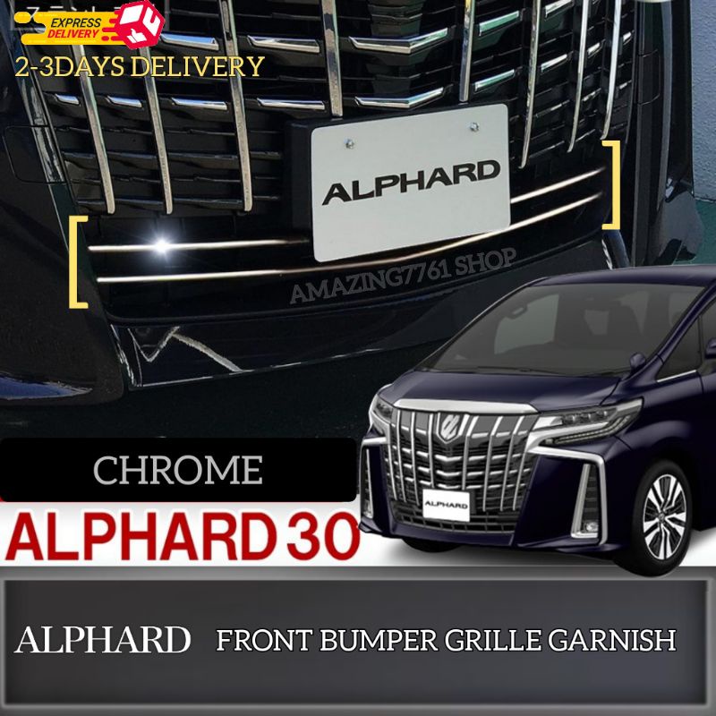 AMAZING TOYOTA ALPHARD AGH30 2018-2020 CHROME FRONT BUMPER GRILLE ...