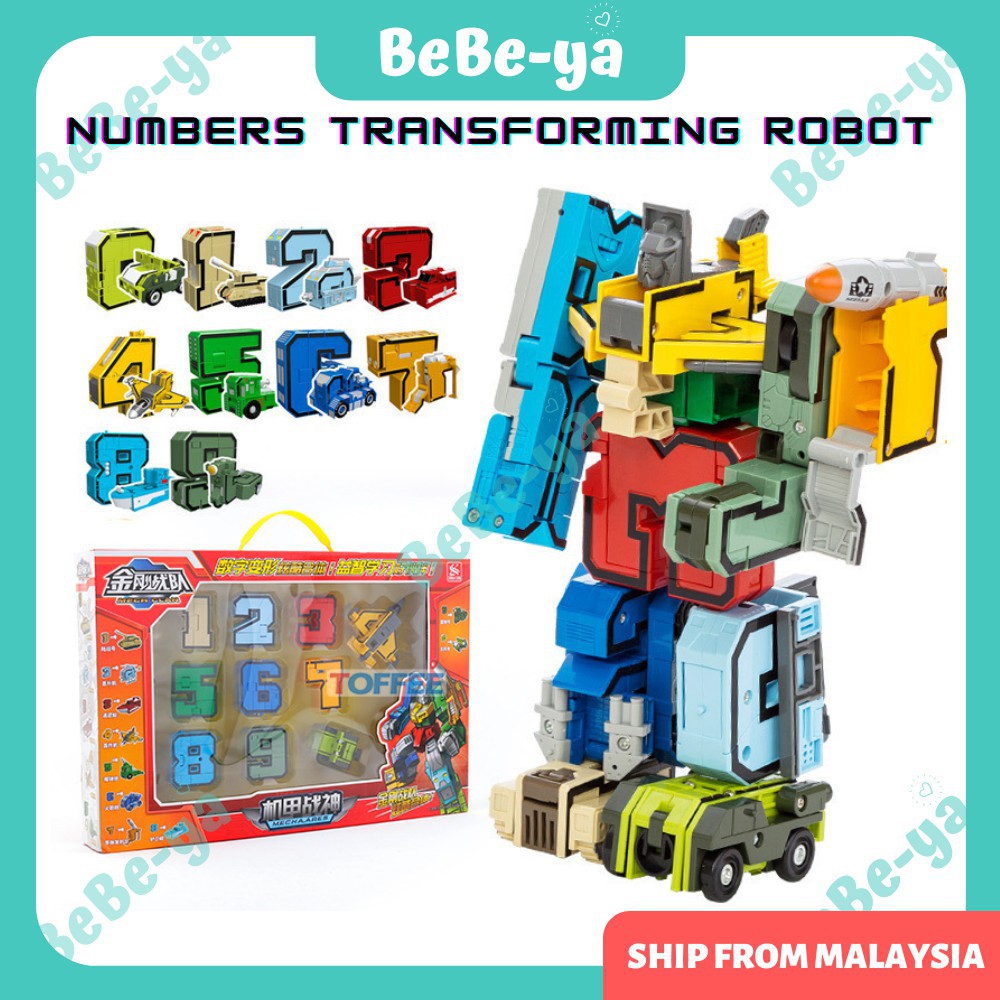 transformers. Numbers Transforming Robot (10 pcs) - DIY Assemble ...