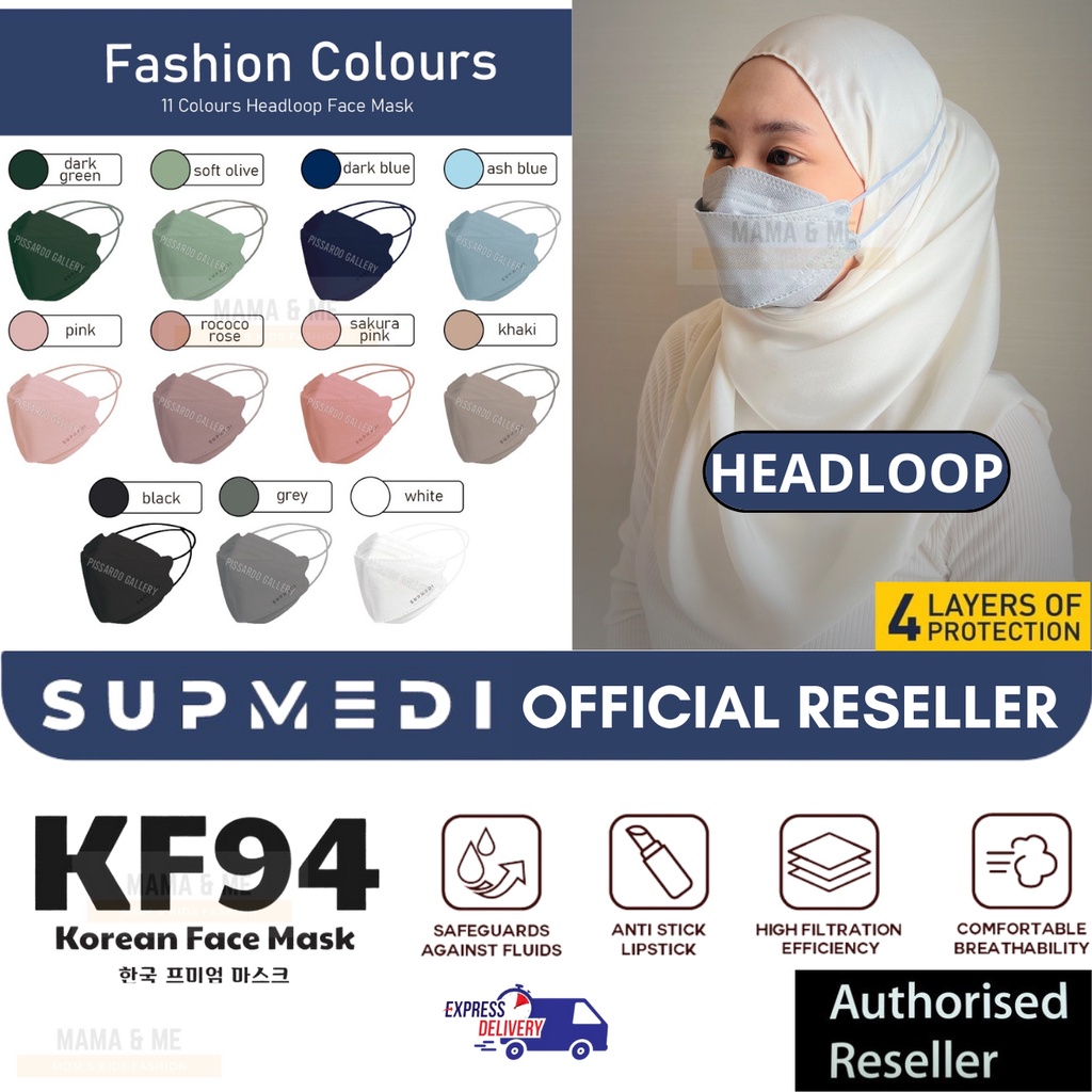 【SUPMEDI KF94 HEADLOOP】10pcs/Pack Korea Adult Mask 4ply Fish Type Face ...