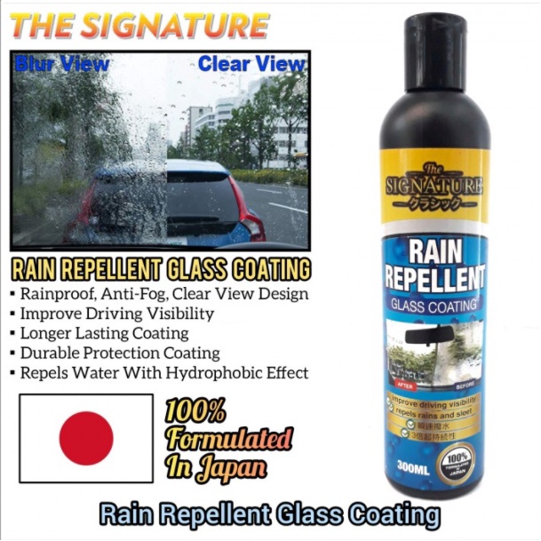 THE SIGNATURE WATER RAIN HYDROPHOBIC REPELLENT WINDSHIELD GLASS COATING ...