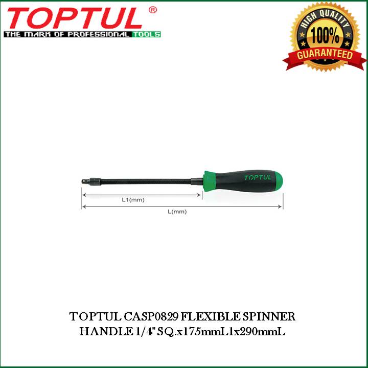 TOPTUL CASP0829 FLEXIBLE SPINNER HANDLE 1/4" SQ.x175mmL1x290mmL ...
