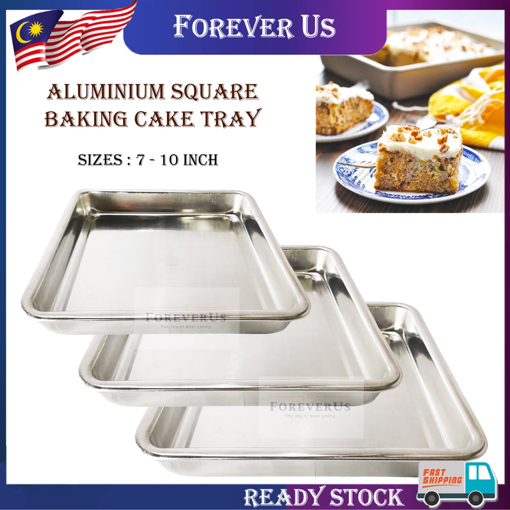 Aluminium Shallow Square Cake Mould Tin 7 - 10 Inch / Baking Tray Plate ...