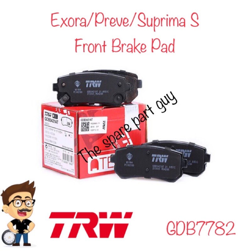 PROTON EXORA PREVE SUPRIMA S TRW FRONT DISC BRAKE PAD ( GDB7782 ...