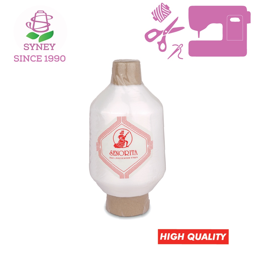 Benang Jahit Tepi Putih 450G Senorita, Benang Gebu, Polyester Thread ...
