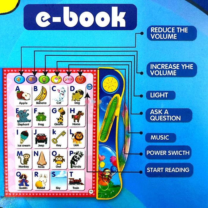 Kids Learning Touch Sound Book Toddler Baby Toy Study Buku Suara Mainan ...