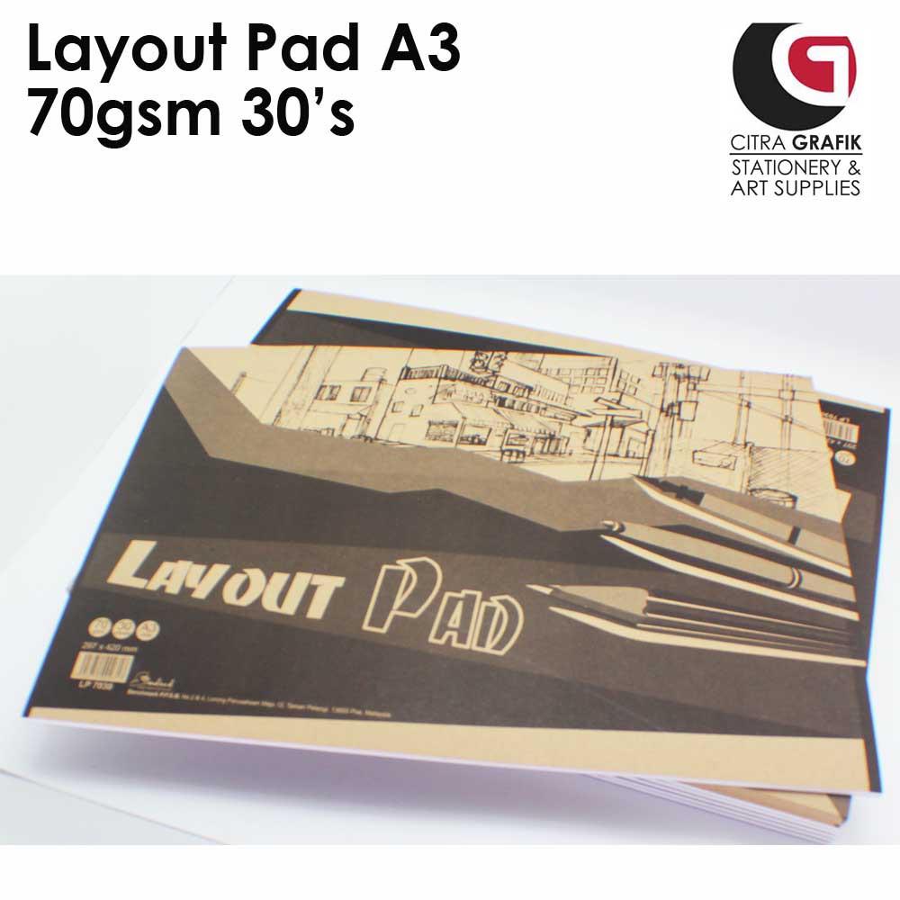 Layout Pad A3 | 70gsm & 60 gsm | 30 Sheets | White Paper | Shopee Malaysia
