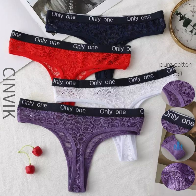 Cinvik Lingerie Sexy Nightwear Antibacterial Breathable Briefs Fashion