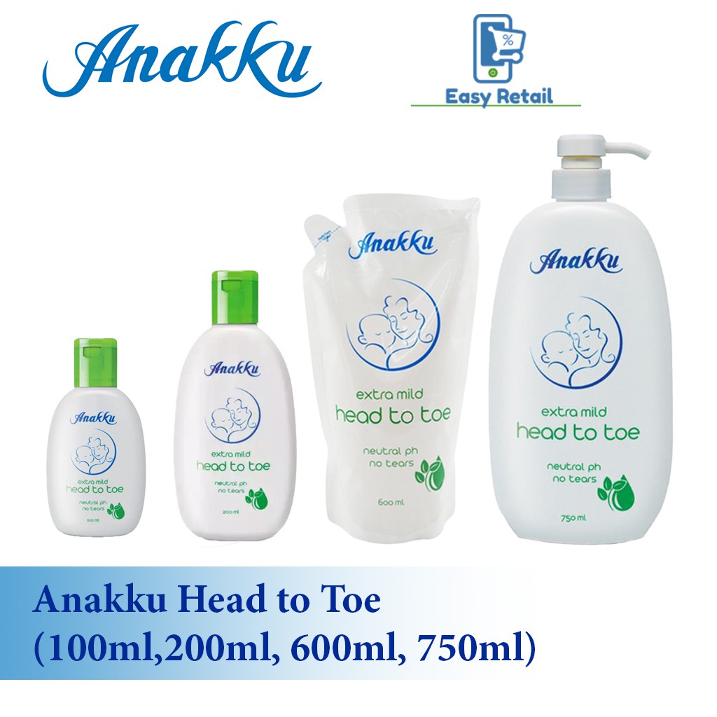Anakku Baby Extra Mild Head To Toe (100ml,200ml,600ml Refill, 2x600ml ...