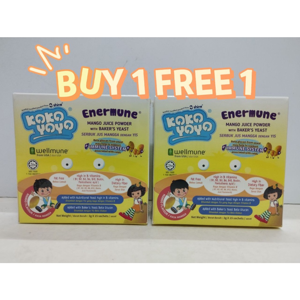 Shine Koko Yoyo Enermune Mango Juice Powder With Baker's Yeast 3g x 15 sachets | Shopee Malaysia