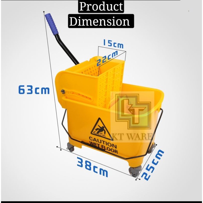 20L mop cart wringer mop pail with wheel mop bucket wheel baldi mop beroda mobile cart jenitor ...