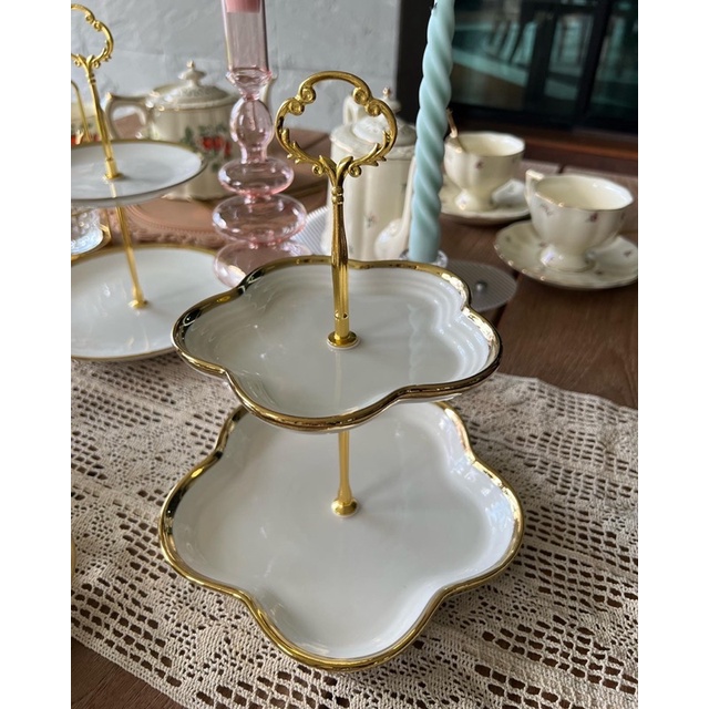 2-tier Plate 2-tier cake stand (2-tier stand) | Shopee Malaysia