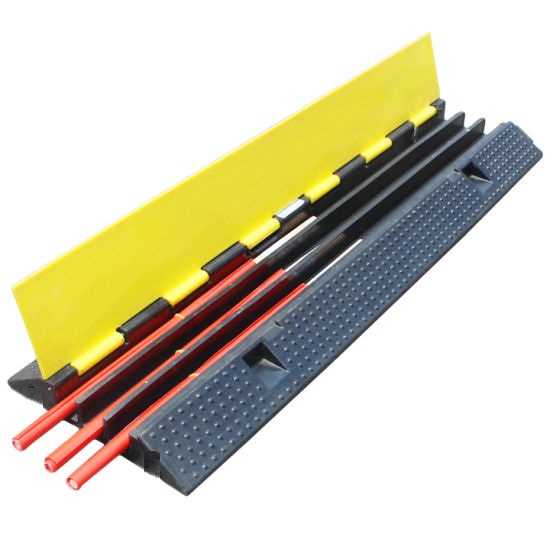 Cable Protector Ramp, 3 Channel Hump Ramp Rubber Size: 900mmL x 500mmW ...
