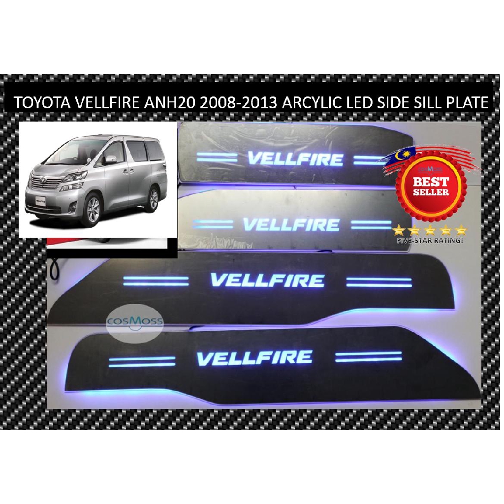 Toyota Vellfire Anh20 2008 - 2014 Acrylic Running LED Door Side Sill ...
