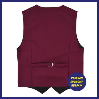 VEST SEKOLAH MAROON PLUS SIZE MERON SCHOOL VEST UNIFORM PENGAWAS SEKOLAH SCHOOL VEST | Shopee ...