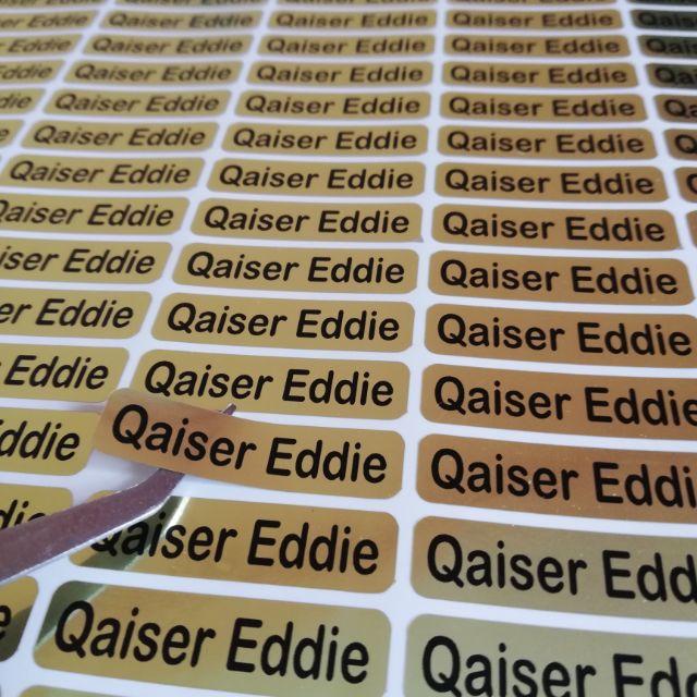 STICKER NAMA GOLD kilat 180pcs 100pcs WATERPROOF Sticker alat tulis ...