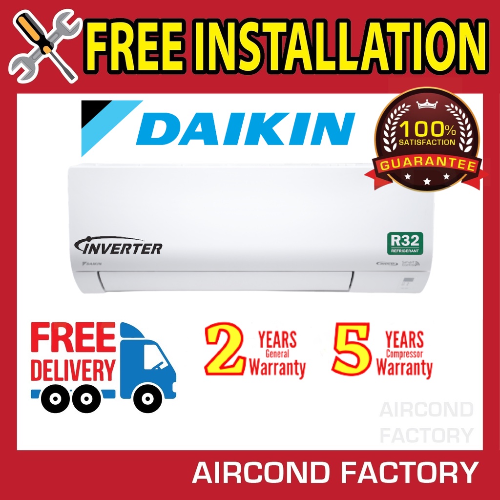 DAIKIN R32 FTKF Inverter 1.0HP 1.5HP 2.0HP 2.5HP Air Conditioner | Shopee Malaysia
