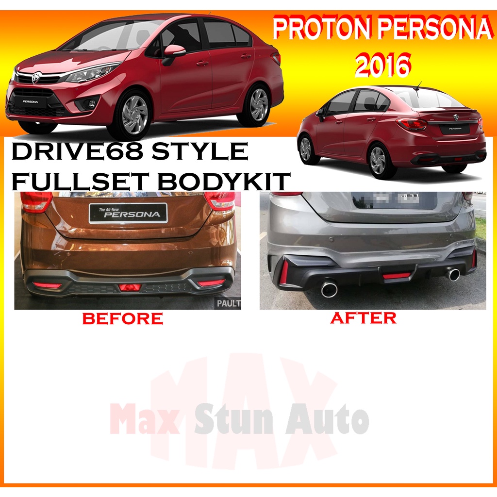 PROTON PERSONA VVT 2016-2018 DRIVE 68 STYLE FULLSET BODYKIT (D68,68) PU ...