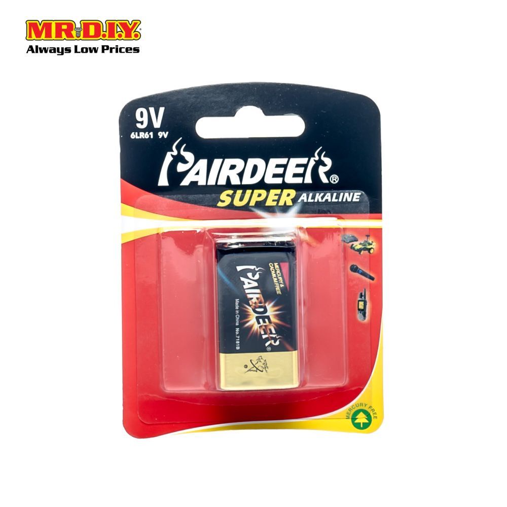 MR.DIY PAIRDEER Super Alkaline Battery 9V | Shopee Malaysia