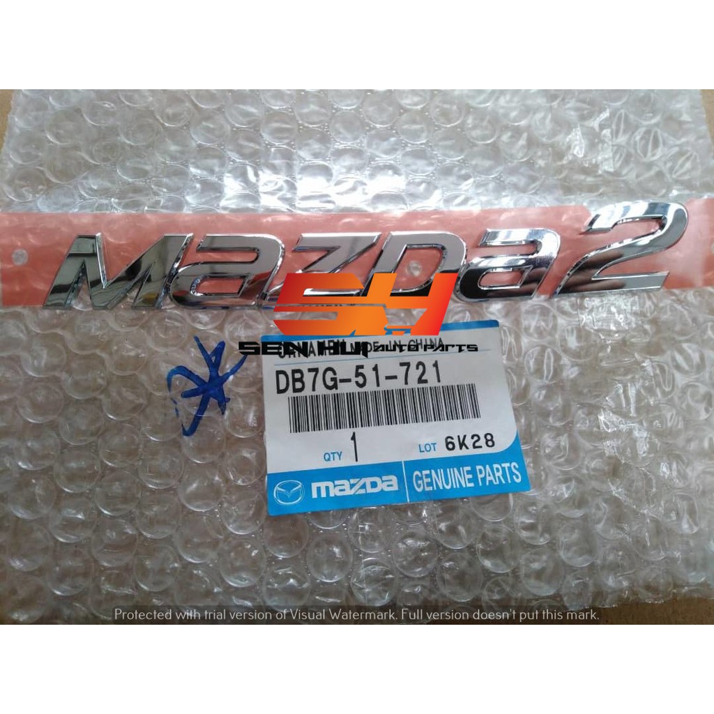 Mazda 2 Skyactive NAME PLATE logo MAZDA 2 back door DB7G51721 Genuine ...