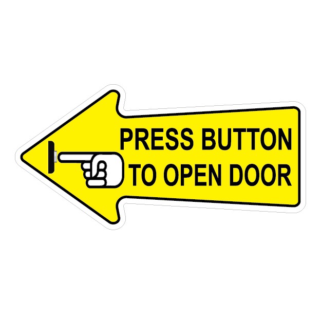 KSB35106L PRESS BUTTON TO OPEN DOOR PVC SIGN STICKER 105X210MM | Shopee ...