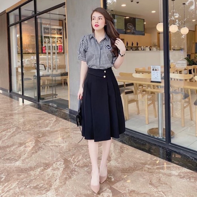 Beautiful knee-length skirt | Shopee Malaysia