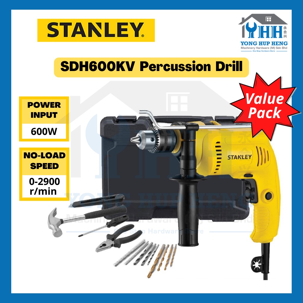 STANLEY Impact Hammer Drill SDH600KV Value Pack 600W / SDH600 ...