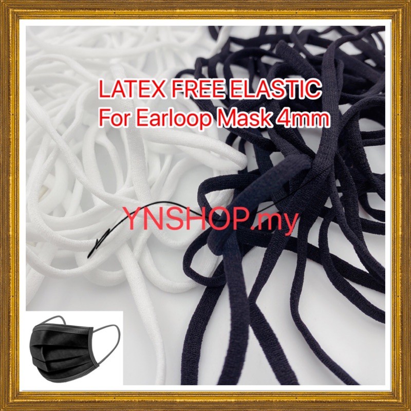 👗50m 100m 👗4mm Getah lembut Latex Free Flat Elastic For DIY Earloop ...
