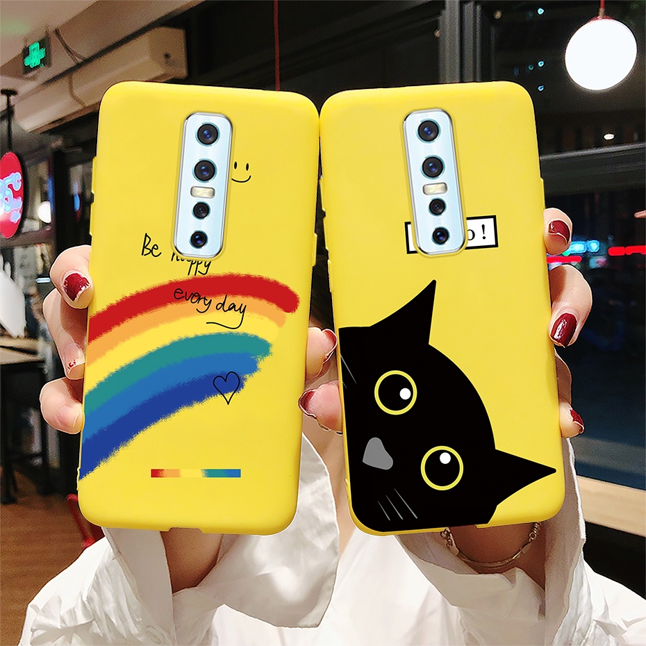 Soft Case VIVO V17 Pro 1910 Casing Colorful Rainbow Cute Cat Painted ...