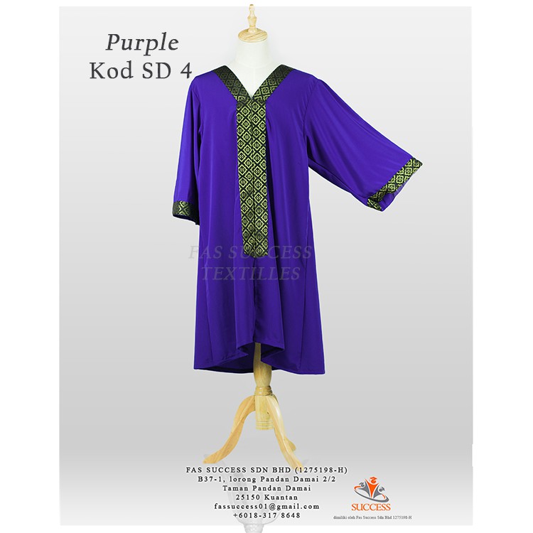 JUBAH KONVO GRADUASI HALF SONGKET PURPLE (TADIKA/ PRA SEKOLAH/ SEKOLAH ...