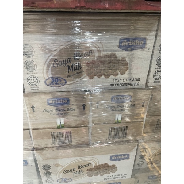 DRINHO MINUMAN AIR KOTAK 1 LIT X 12 PACK BUNGA/LYCHEE /SOYA BEAN/WINTER ...