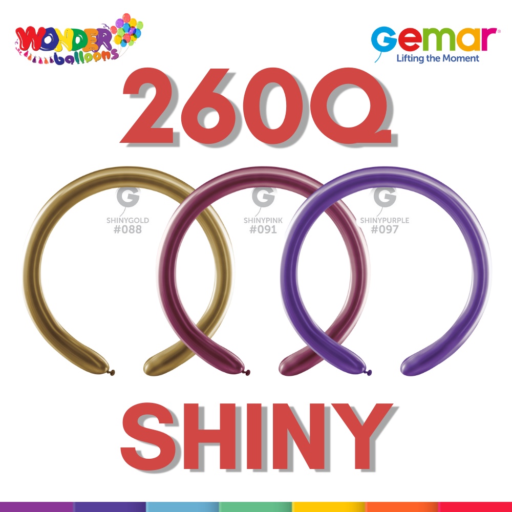 GEMAR 260Q Inch Shiny Colours Modelling Latex Balloons (50pcs) | Shopee ...