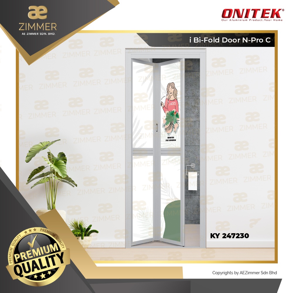 AE Zimmer Onitek Bi Fold Door N-PRO C / Toilet Door, bifold, Pintu ...