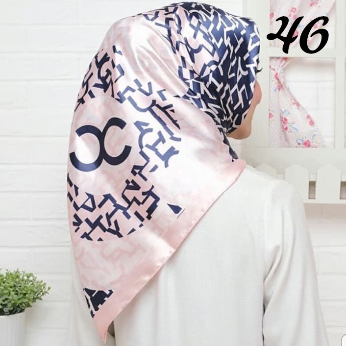 Tudung satin silk corak scarf pattern tudung bawal bidang printed hijab ...