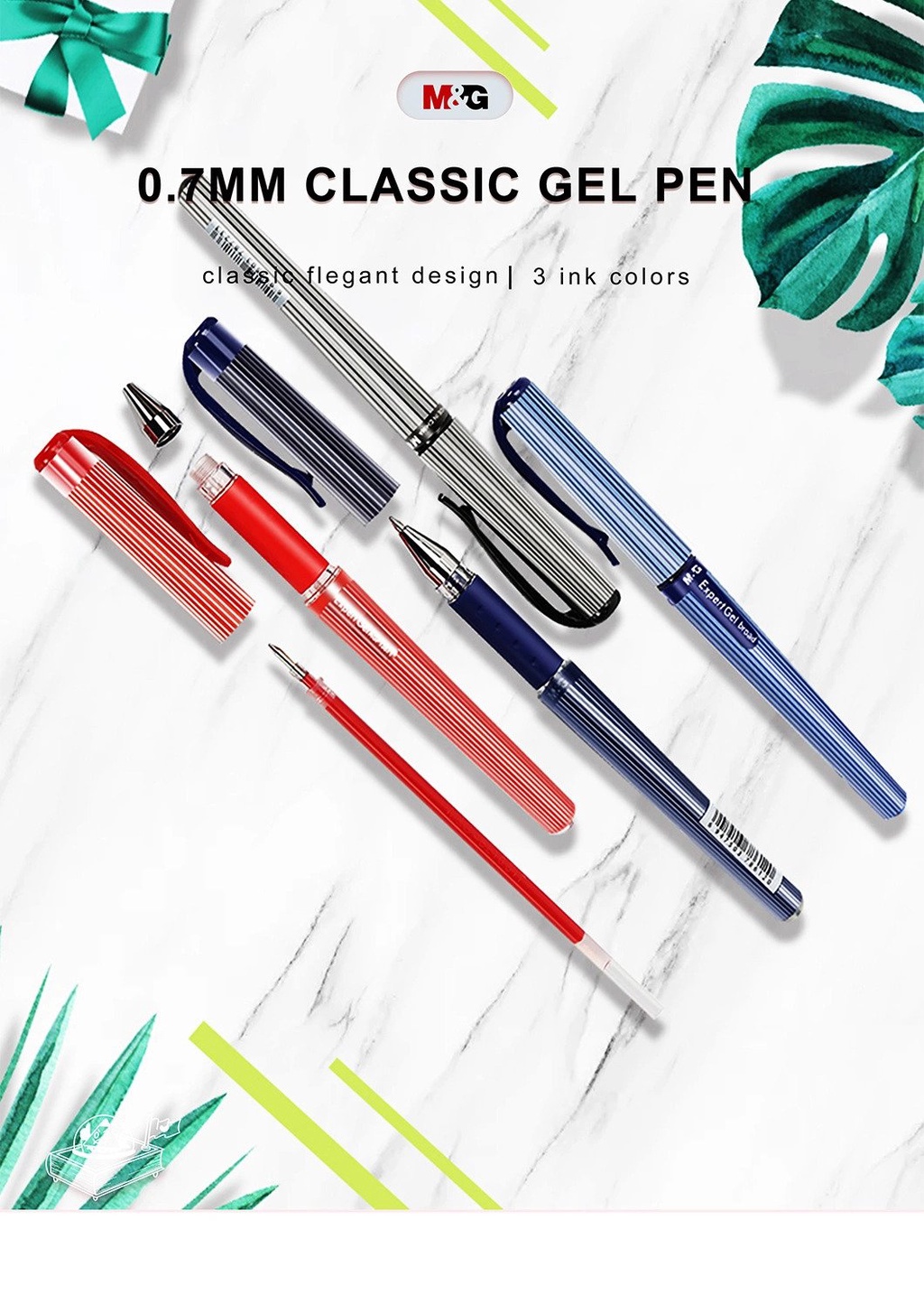 M&G Expert Gel Pen 0.7mm 1.0mm AGP13671 / AGP13672/ Black Signature Pen ...