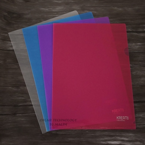 A4 Color Clear File Folder (L- Shape) Documents Pocket File / Plastic ...