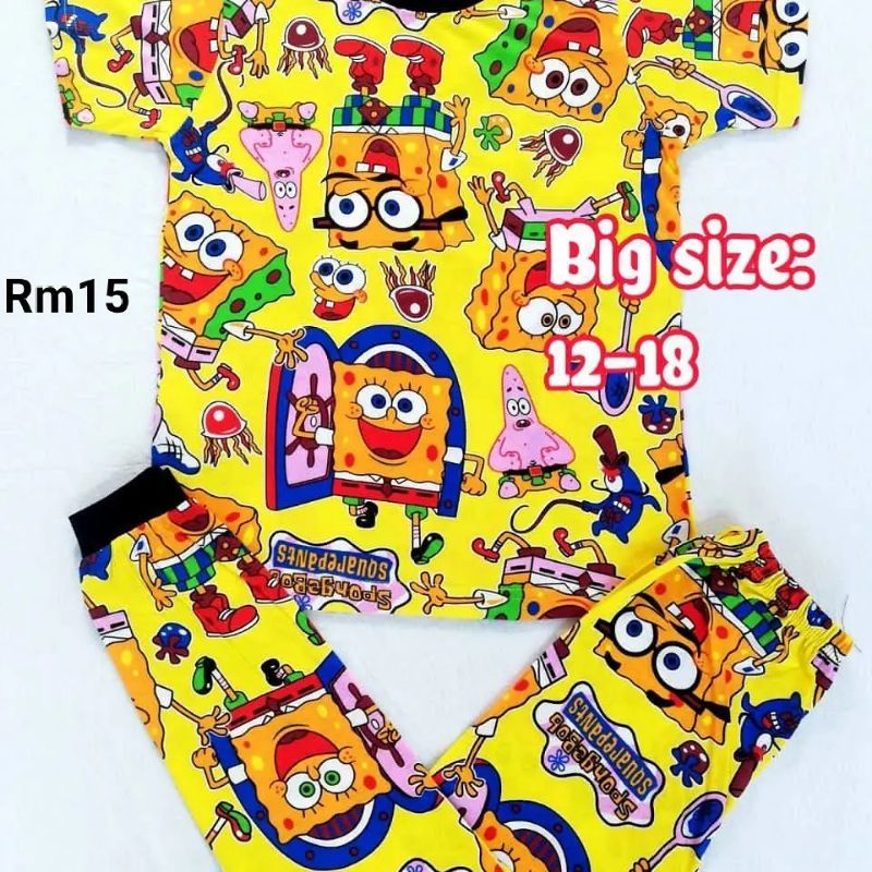 Baju budak Spongebob baru . | Shopee Malaysia