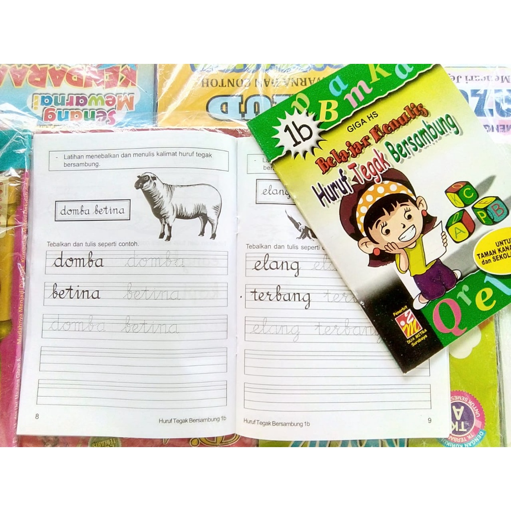 1b Continuous Upright Letter Writing Learning Book For Kindergarten SD ...