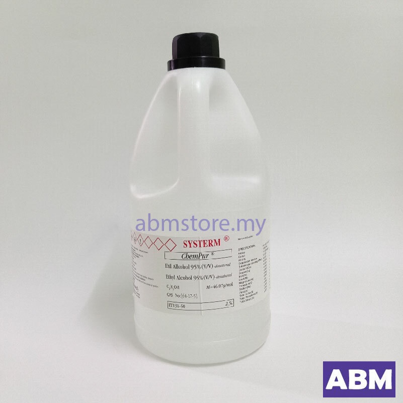 Ethanol 95% Denatured CP / AR Systerm (2.5 Litre) Ethyl Alcohol Etil ...