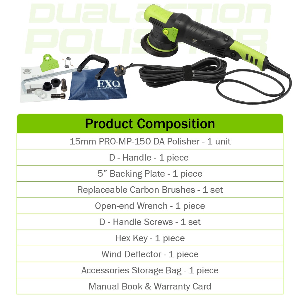 EXQ Torque Master Dual Action 1000W Orbit Size 15mm Polisher [2022 NEW ...