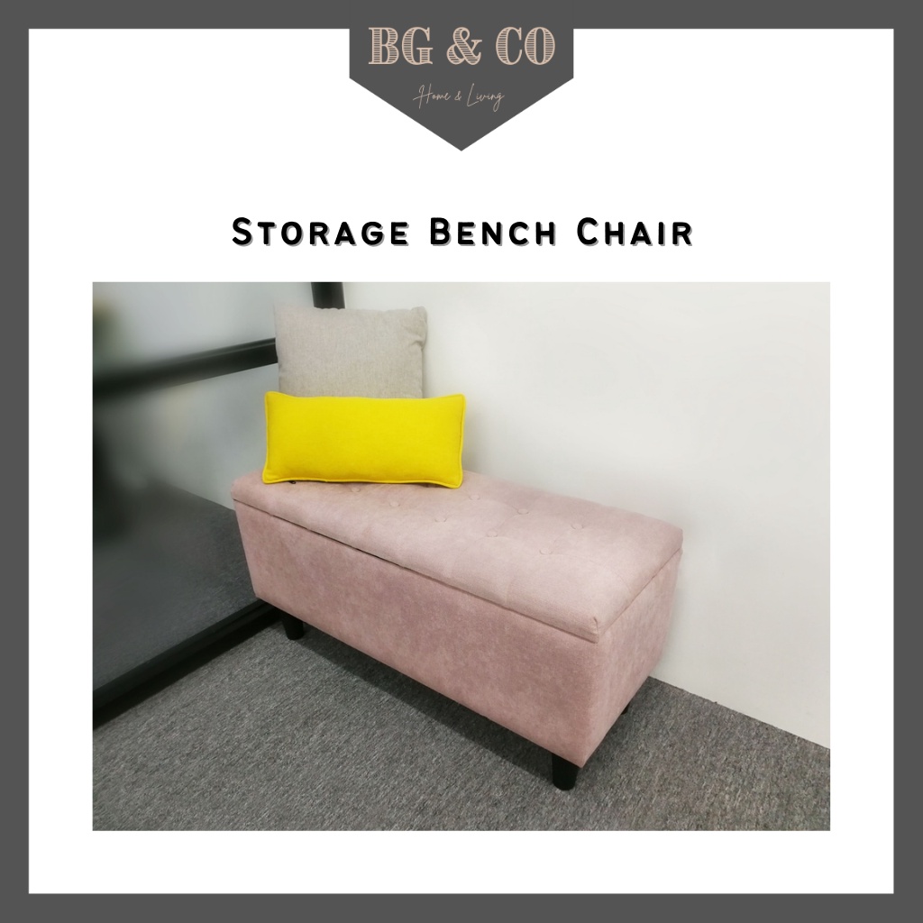 MAMBO Pink Storage Bench Chair Stool Storage Ottomans Stool Ottoman ...