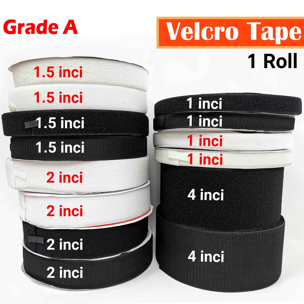 (Roll) Hook & Loop Magic Tape Velcro Tape 20mm 25mm 32mm 38mm 50mm 100mm | Shopee Malaysia
