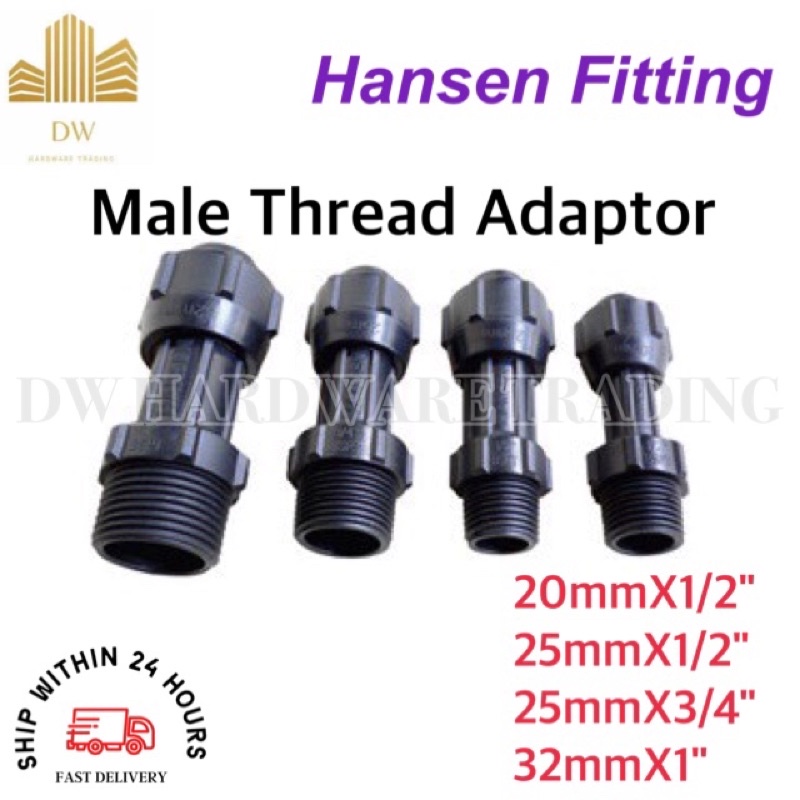 🔥Ready Stock🔥Hansen Fitting Male Thread Adaptor For Poly,Poly Aluminium ...