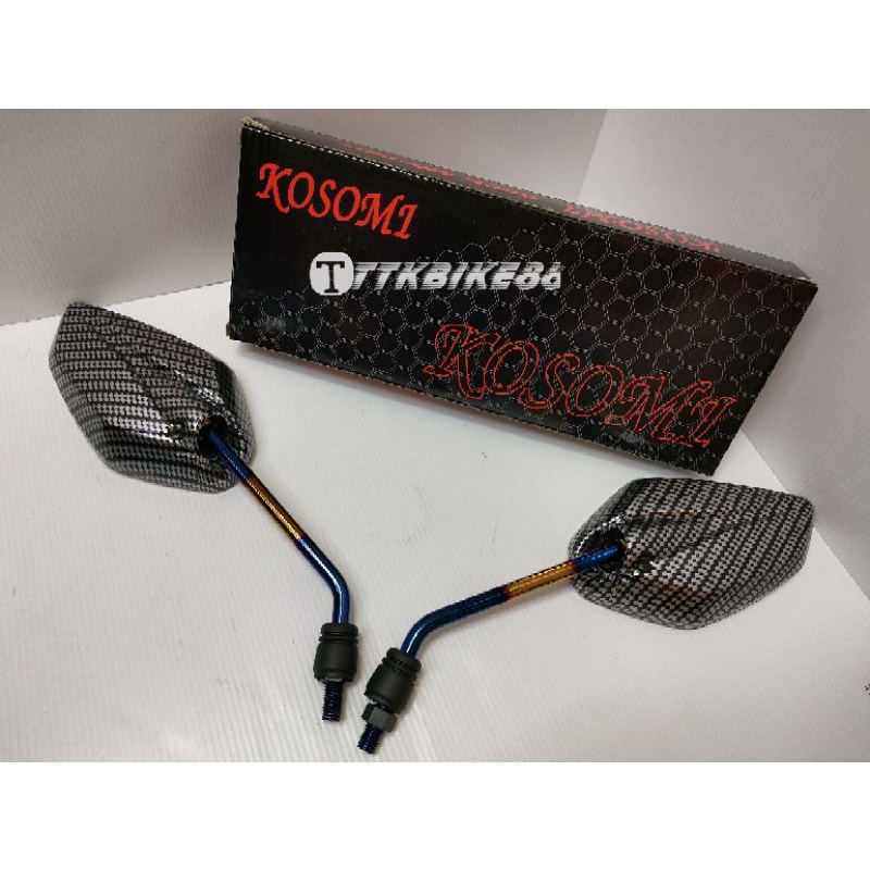 SIDE MIRROR STD TITANIUM CARBON SRL115 125ZR LC135 Y15ZR SUZUKI RG110 ...