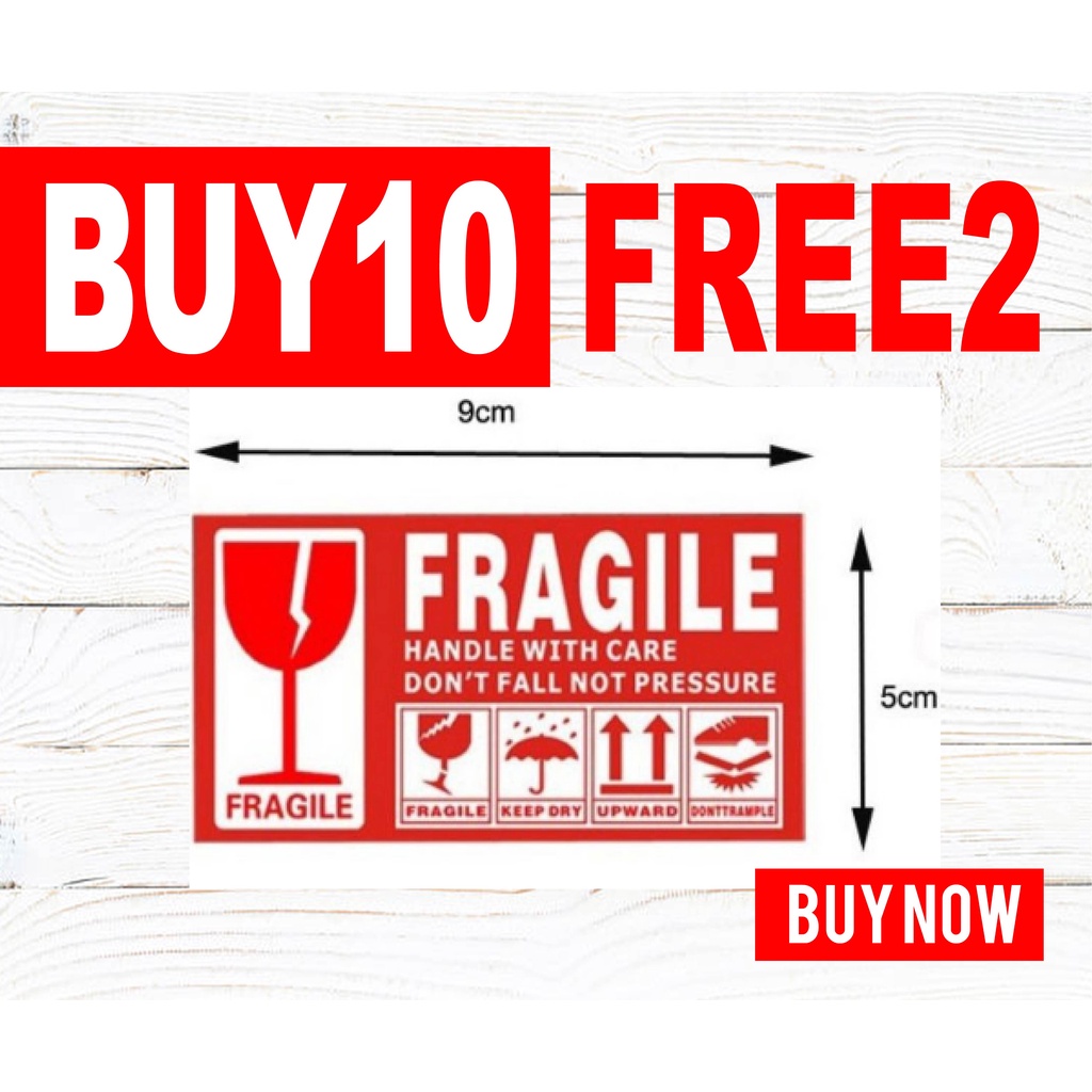 💥READY STOCK💥10pcs LOWEST PRICE FRAGILE Sticker Fragile Label Warning ...