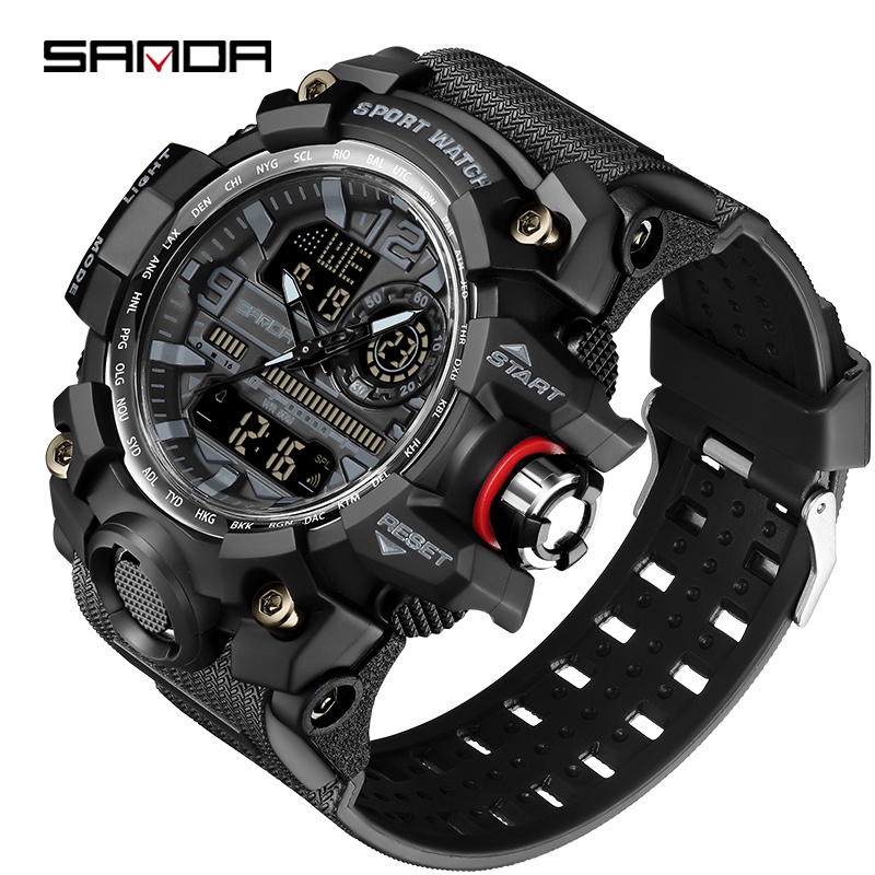 SANDA Men's Waterproof Military Sports Digital Watch | Shopee Malaysia