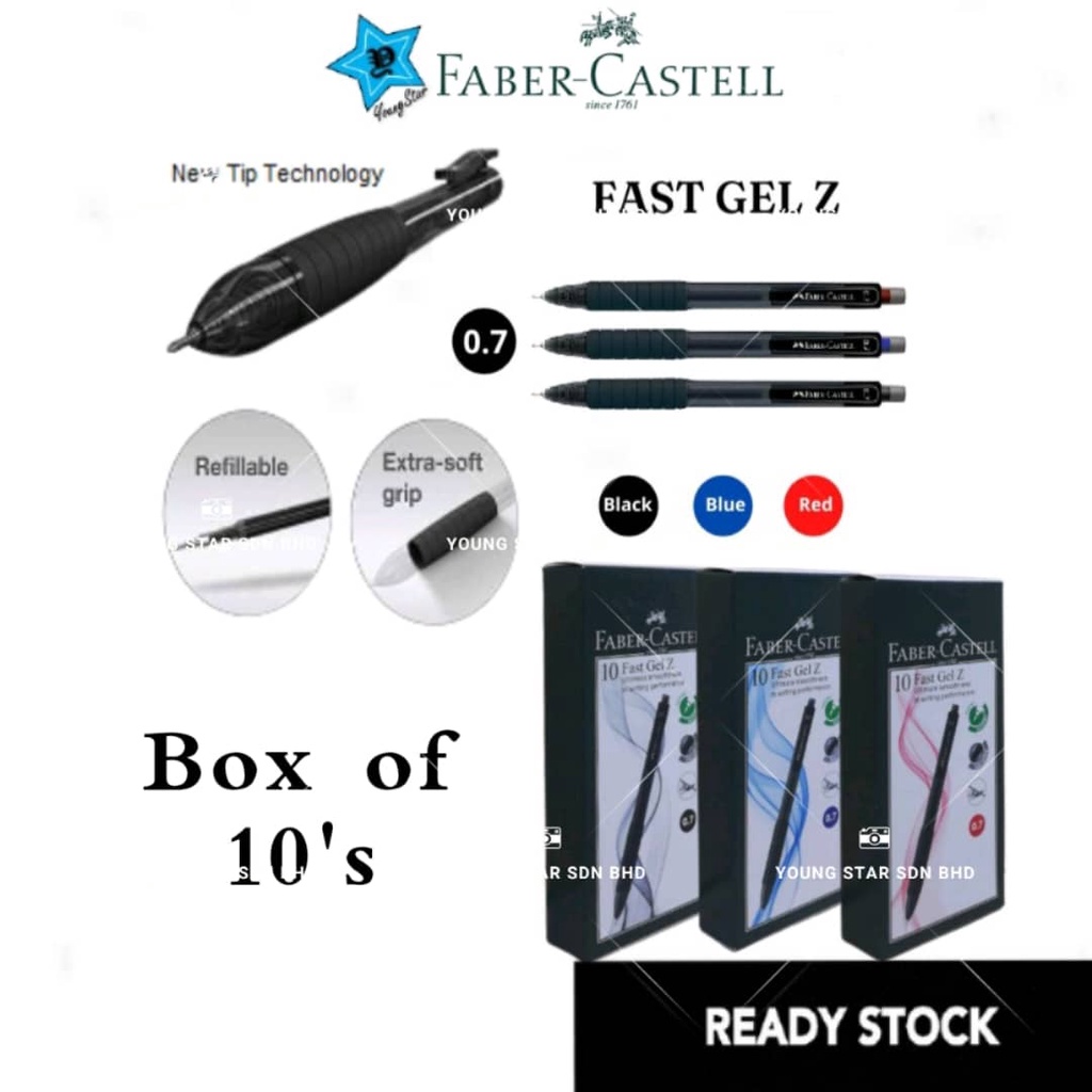 Faber-Castell Fast Gel Z Gel Pen 0.7mm (Box of 10) | Shopee Malaysia