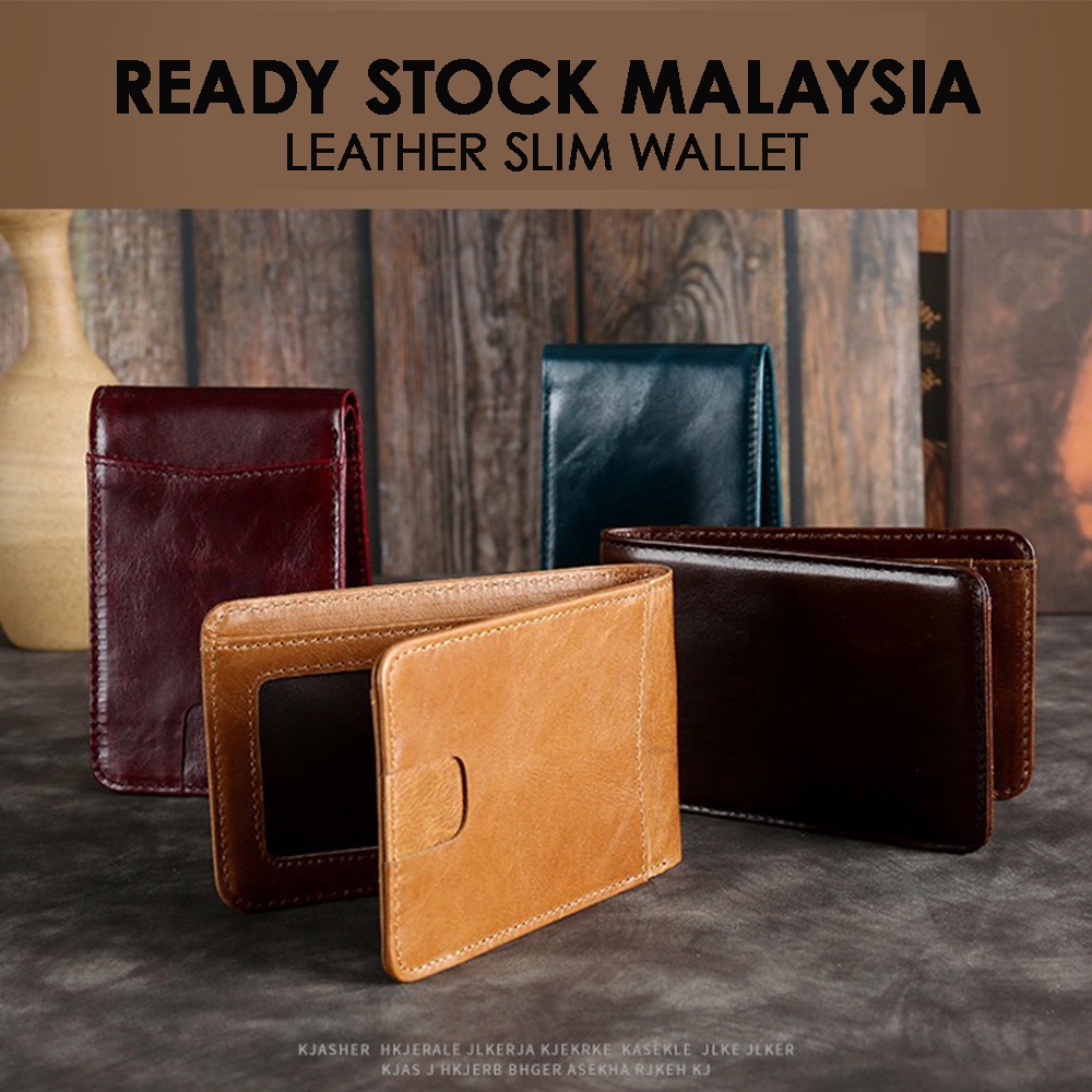 RFID SLIM CARD HOLDER LEATHER SLIM WALLET KAD HOLDER LELAKI DAN WANITA ...